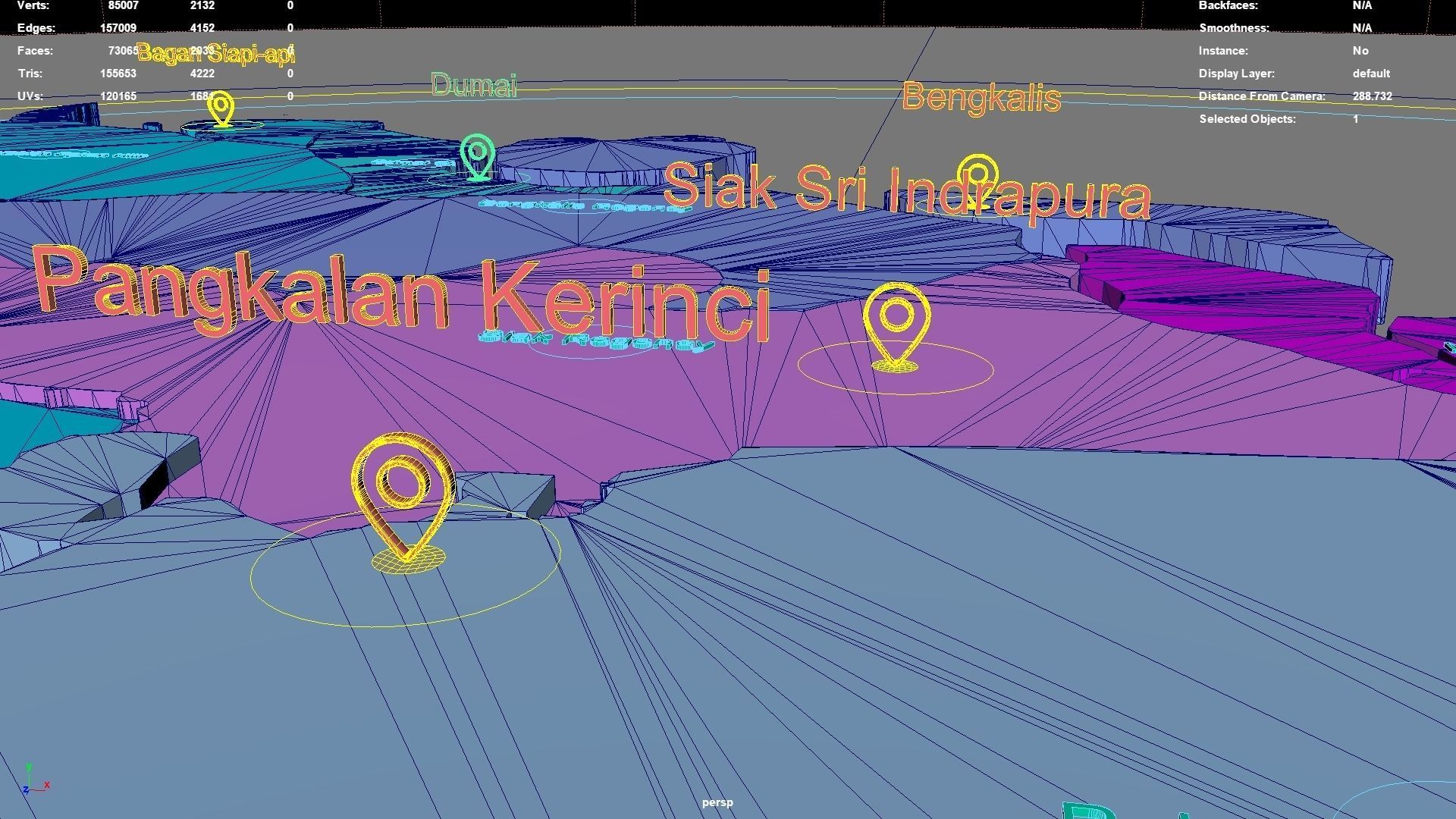 Riau Sumatra Indonesia map region geography political 3D model rigged ...