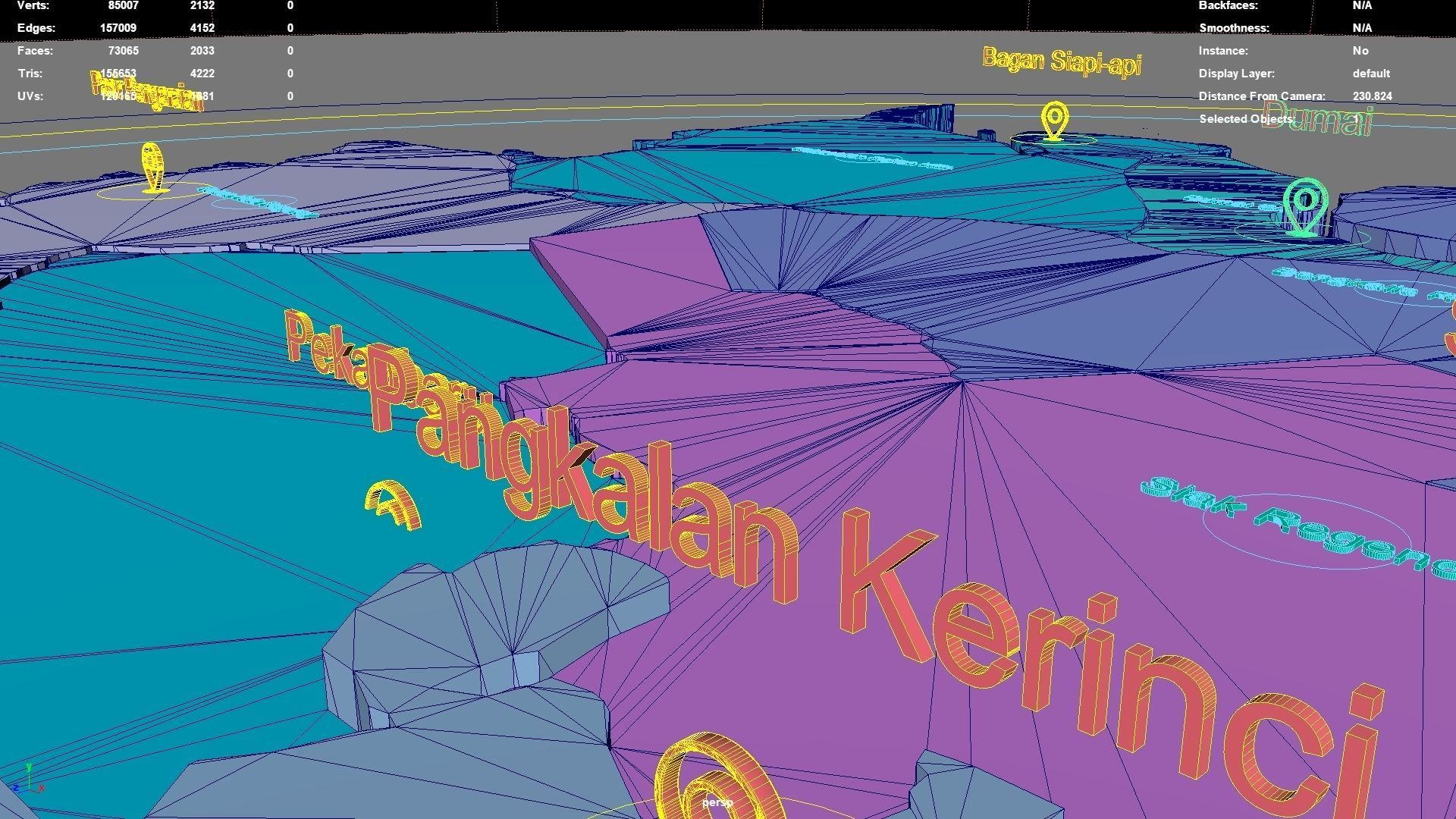 Riau Sumatra Indonesia map region geography political 3D model rigged ...