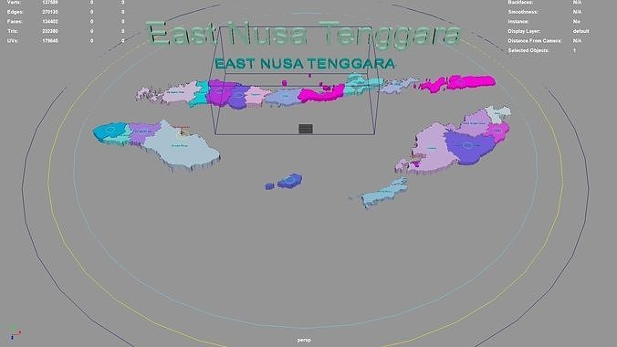 East Nusa Tenggara Lesser Sunda Islands Indonesia map region 3D model ...