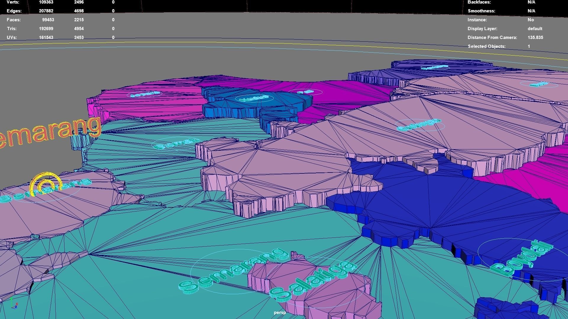 Central Java Java Indonesia map region geography political 3D model ...