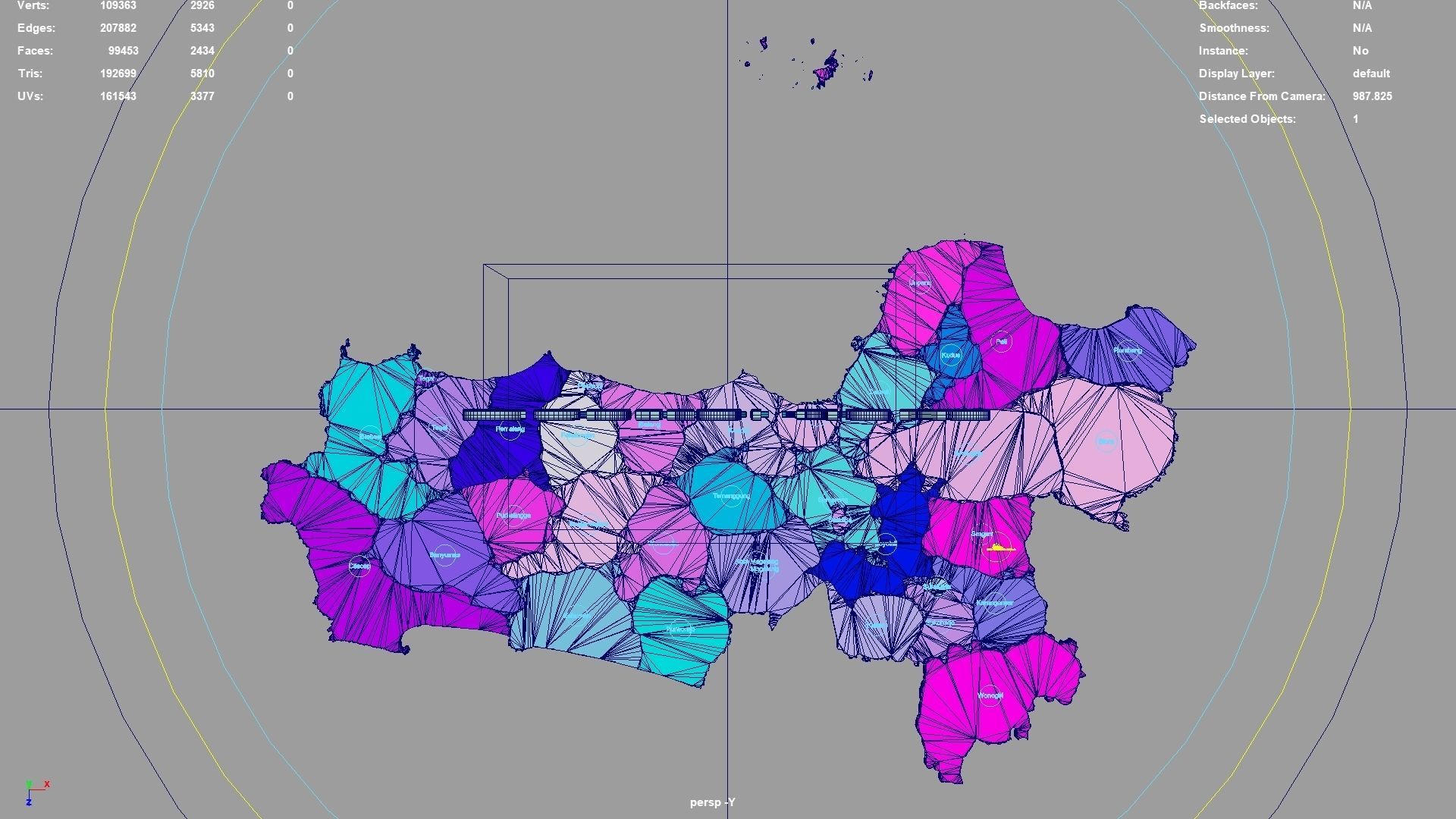 Central Java Java Indonesia map region geography political 3D model ...