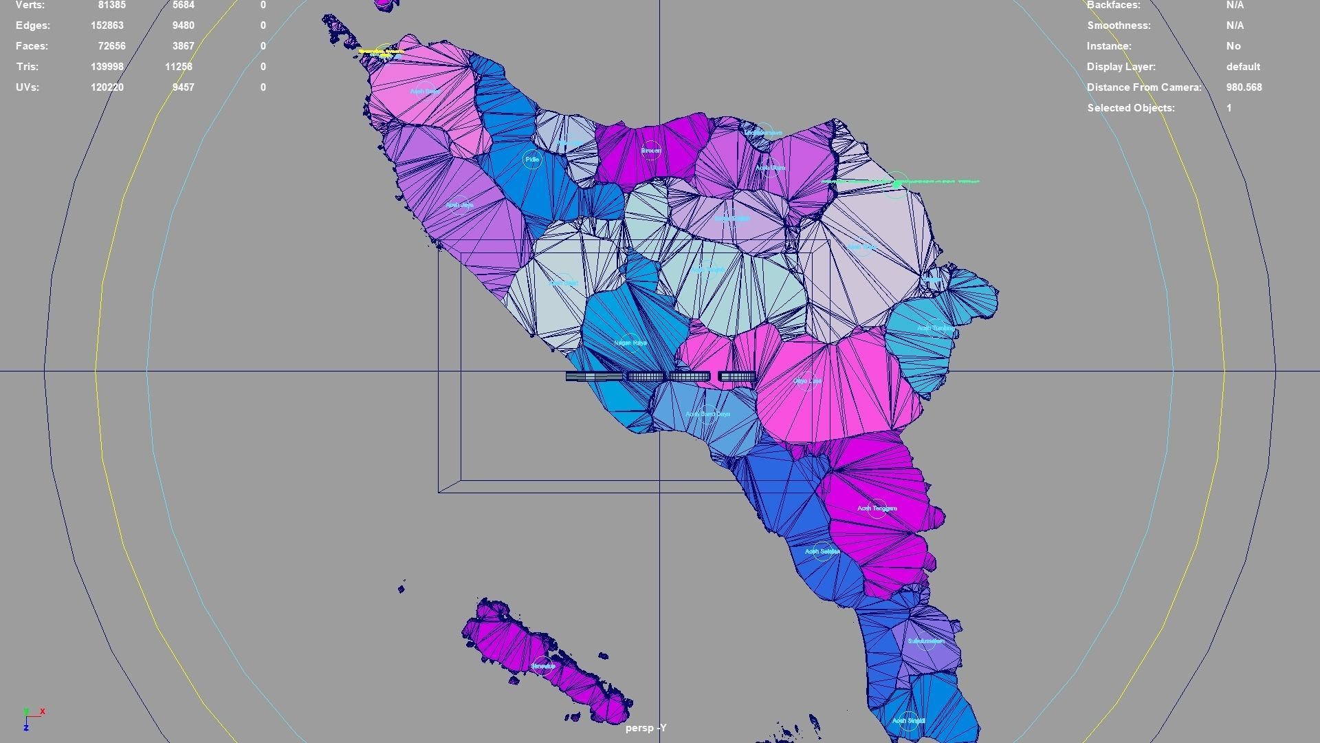 Aceh Sumatra Indonesia map region geography political 3D model rigged ...