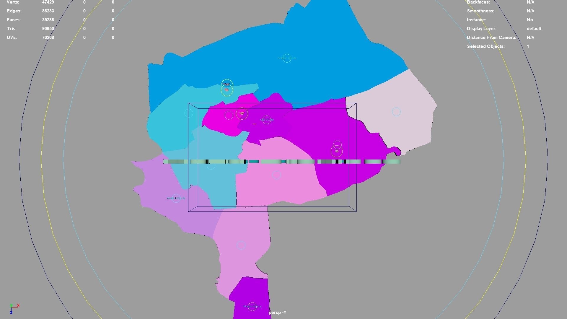 Yazd Province Iran map region geography political geographic 3D model ...