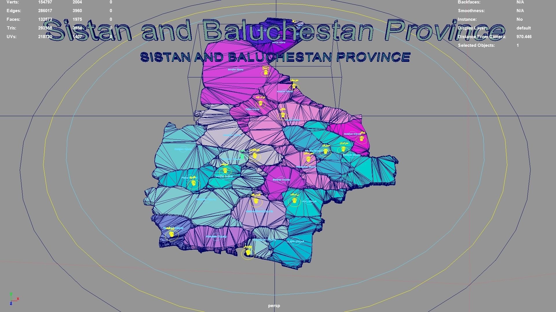 Sistan and Baluchestan Province Iran map region geography 3D model ...