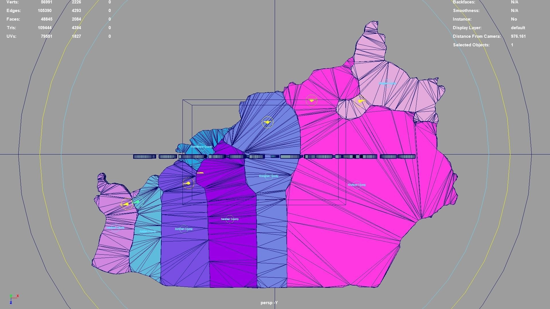 Semnan Province Iran map region geography political geographic 3D model ...