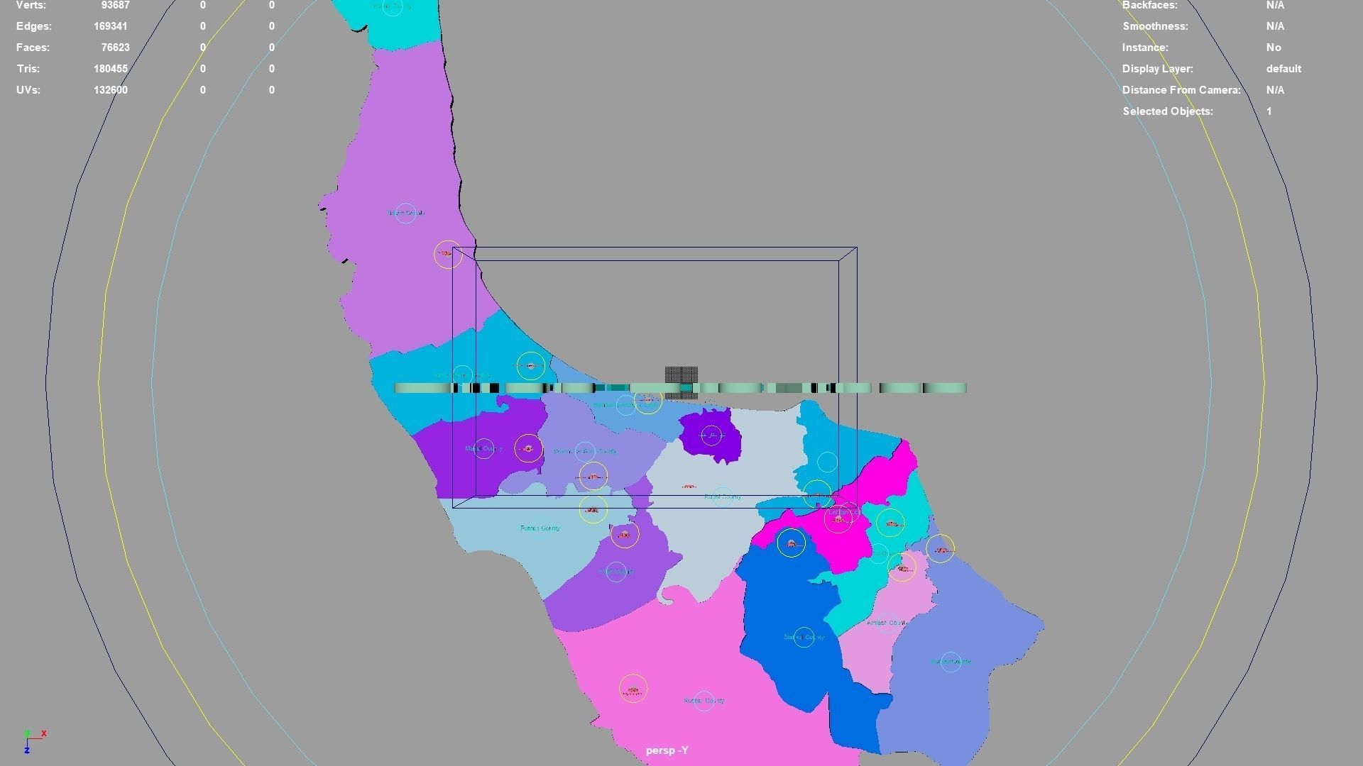 Gilan Province Iran map region geography political geographic 3D model ...