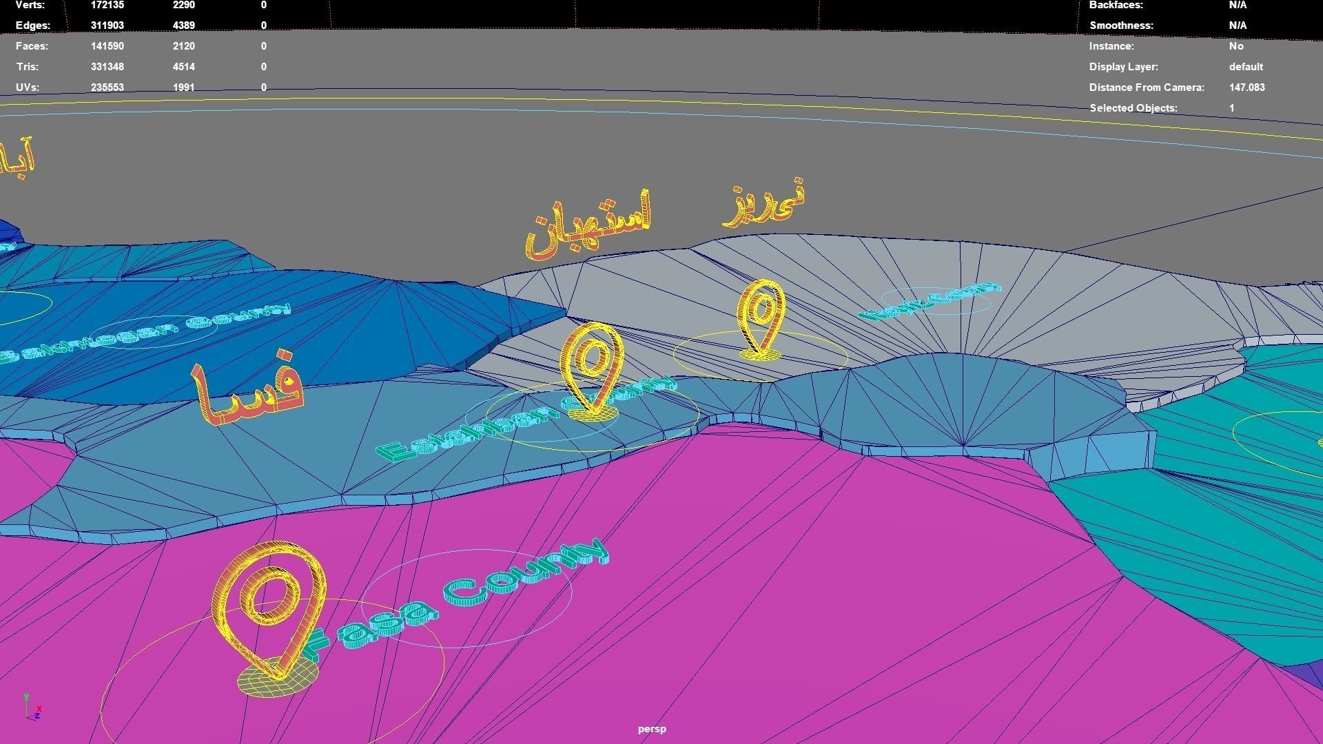 Fars Province Iran map region geography political geographic 3D model ...
