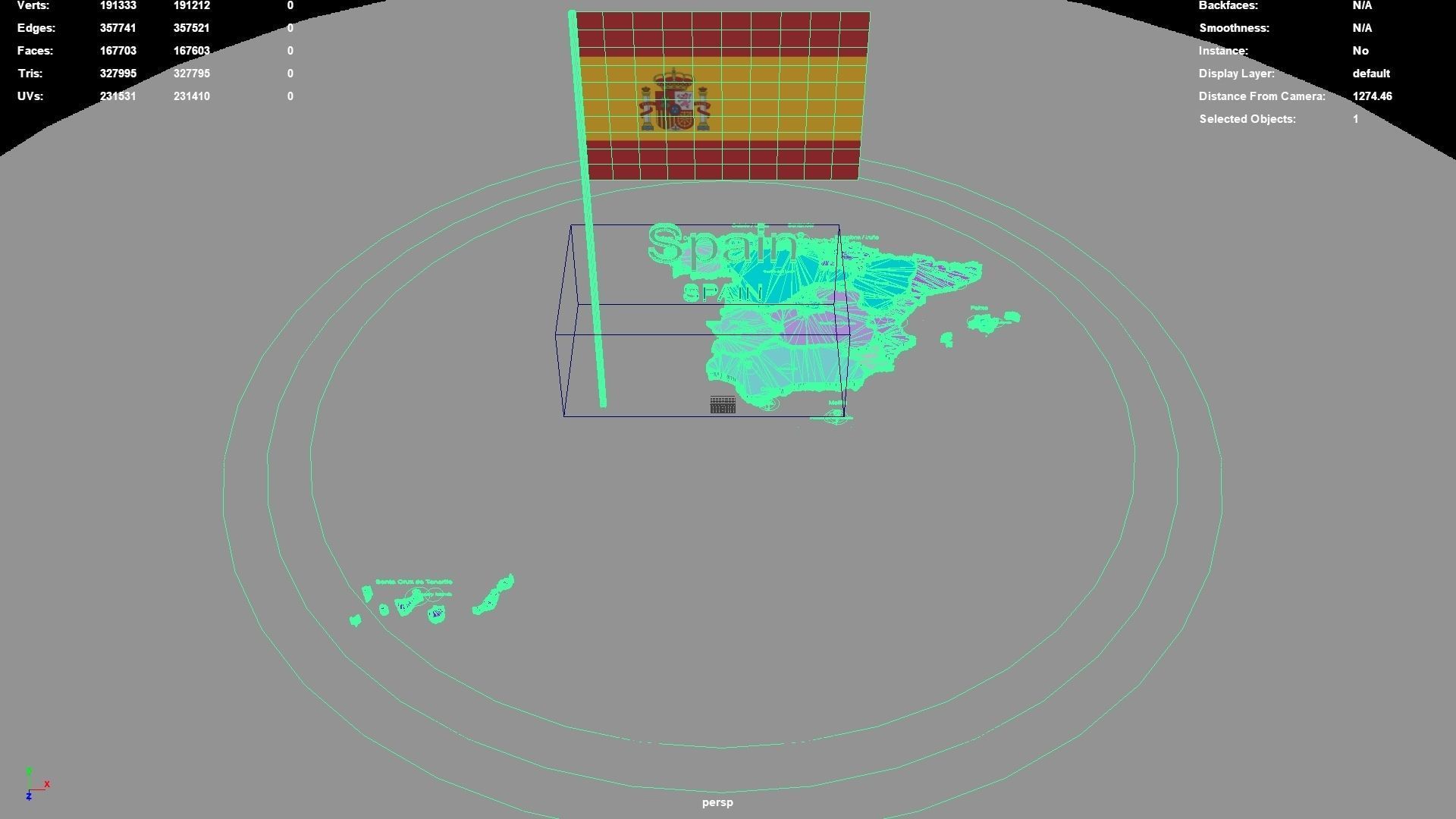 Spain map region geography political geographic administrative 3D model ...