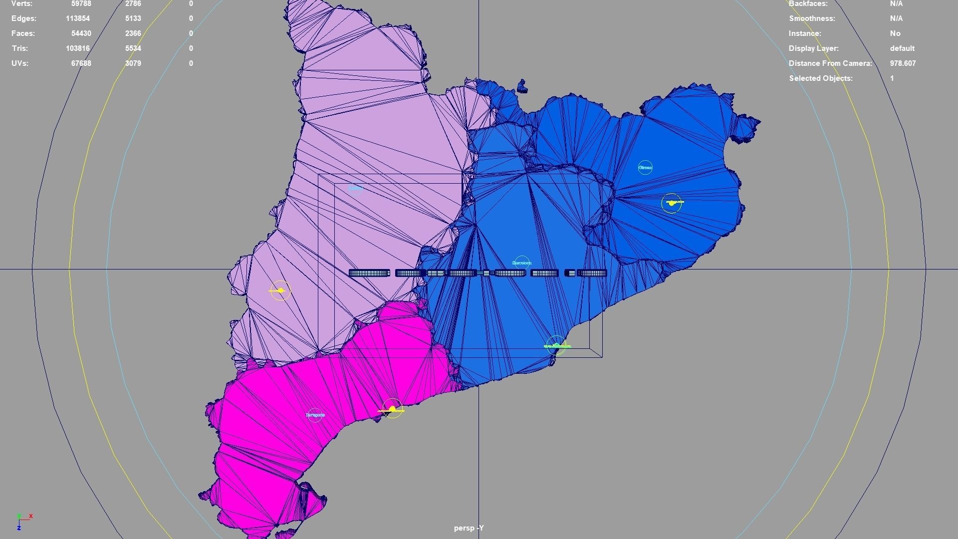 Catalonia Spain map region geography political geographic 3D model ...