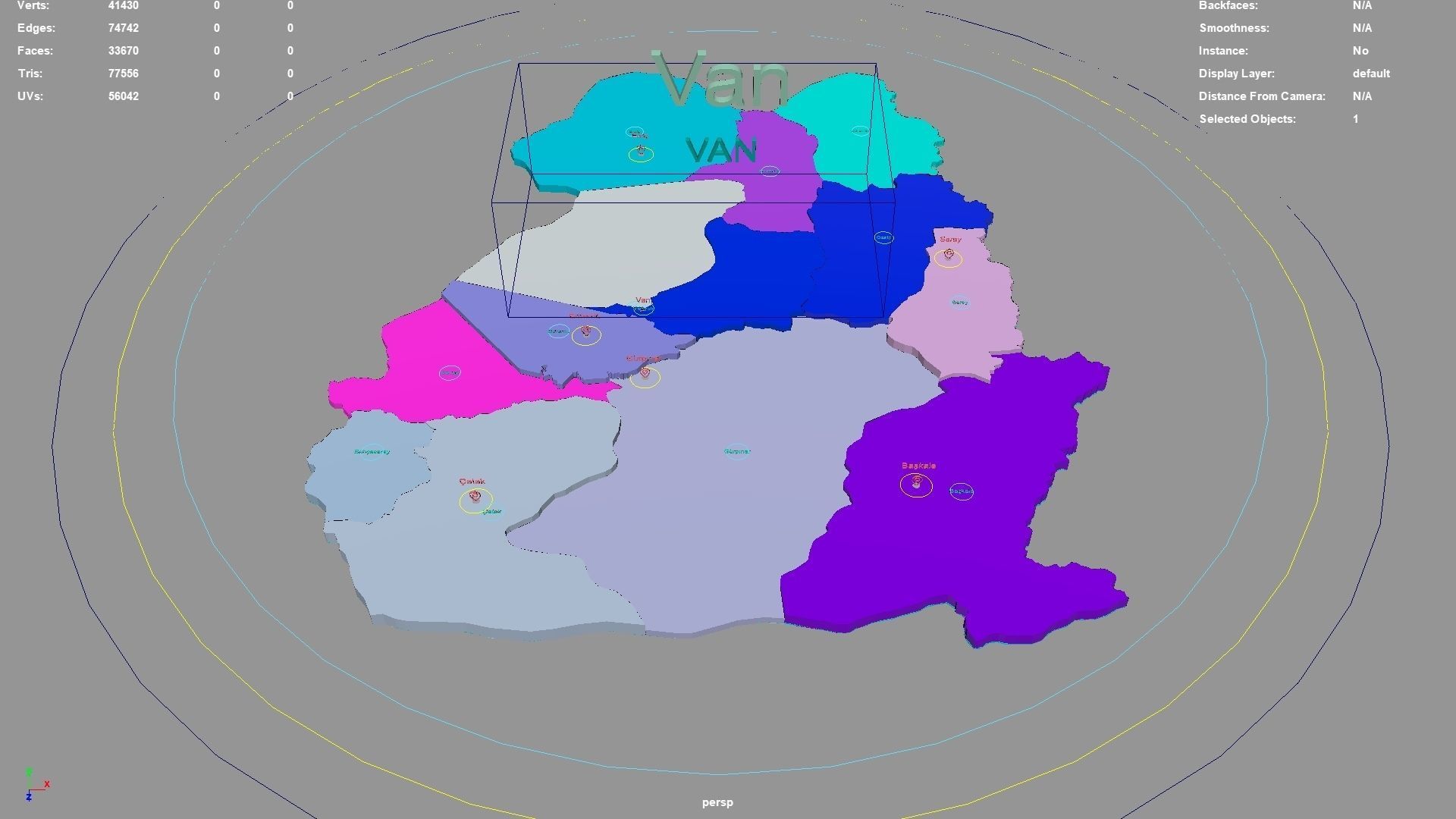 Van Eastern Anatolia Region Turkey map region geography 3D model rigged ...