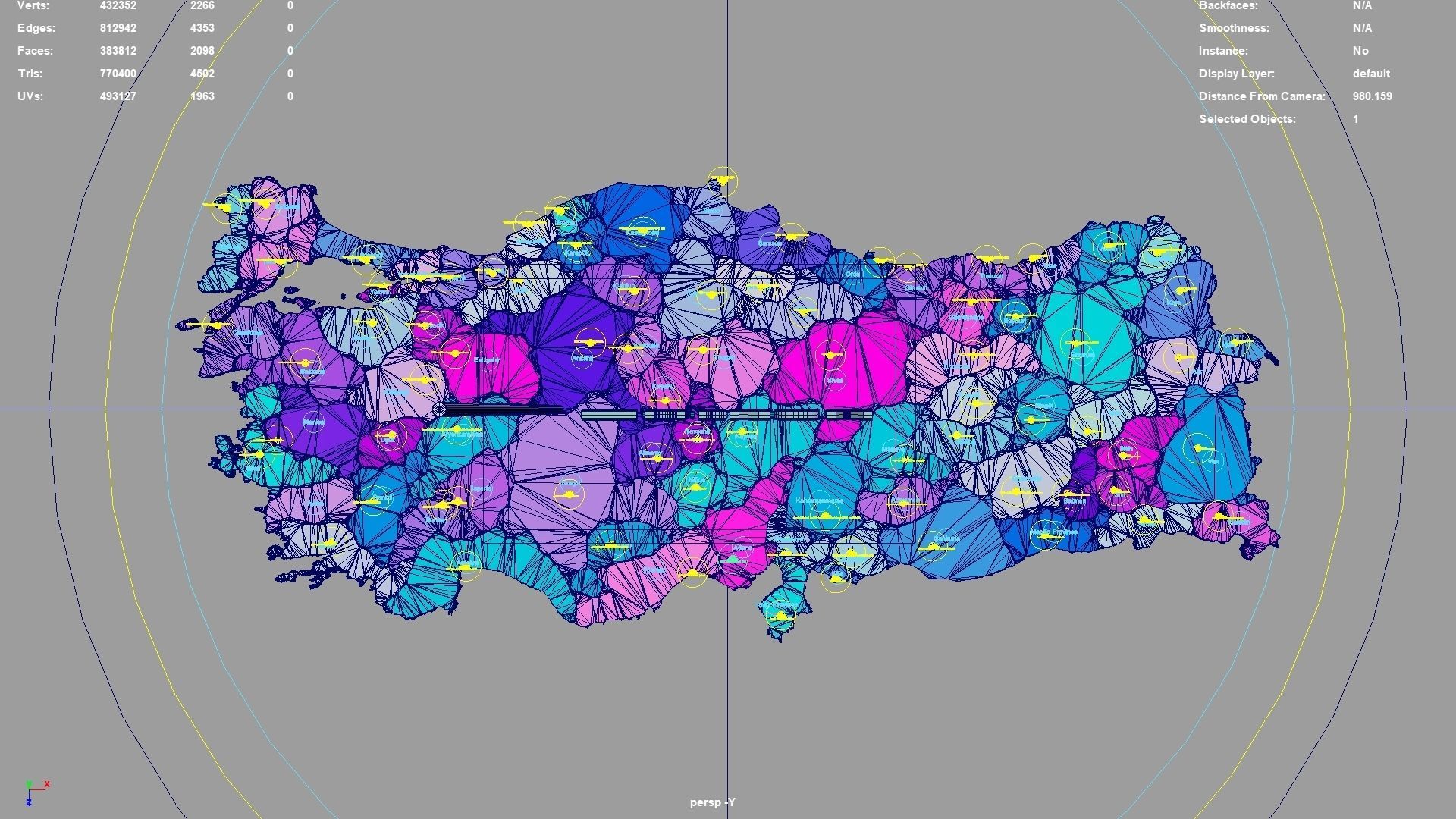 Turkey map region geography political geographic administrative 3D ...