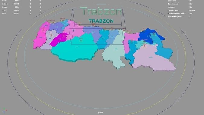 Trabzon Black Sea Region Turkey map region geography political 3D model ...