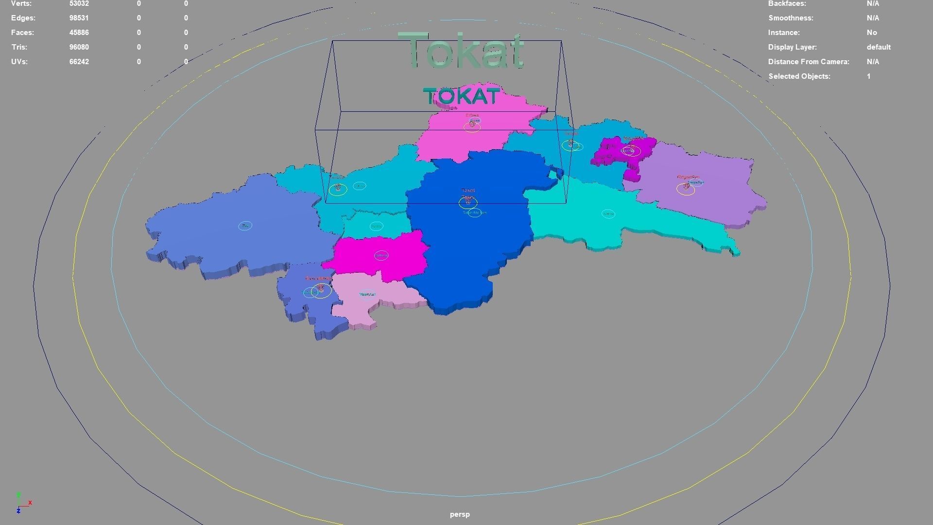 Tokat Black Sea Region Turkey map region geography political 3D model ...