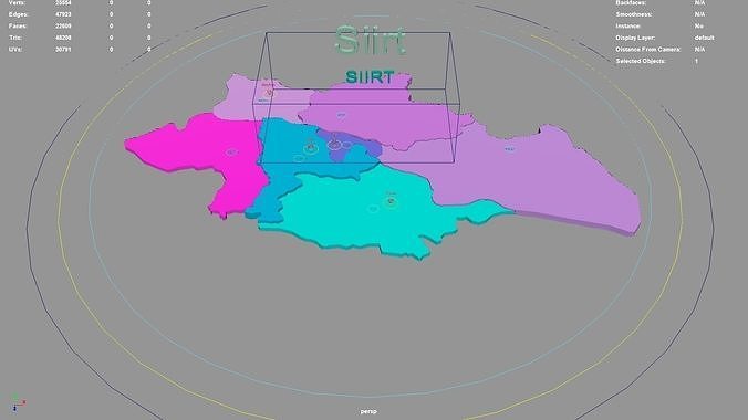 Siirt Southeastern Anatolia Region Turkey map region geography 3D model ...