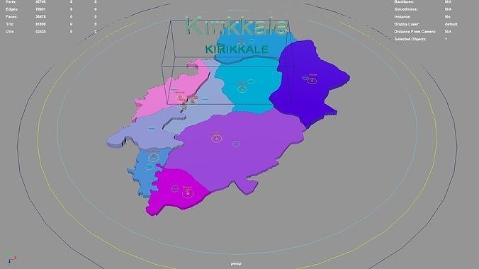 Kirikkale Central Anatolia Region Turkey map region geography 3D model ...