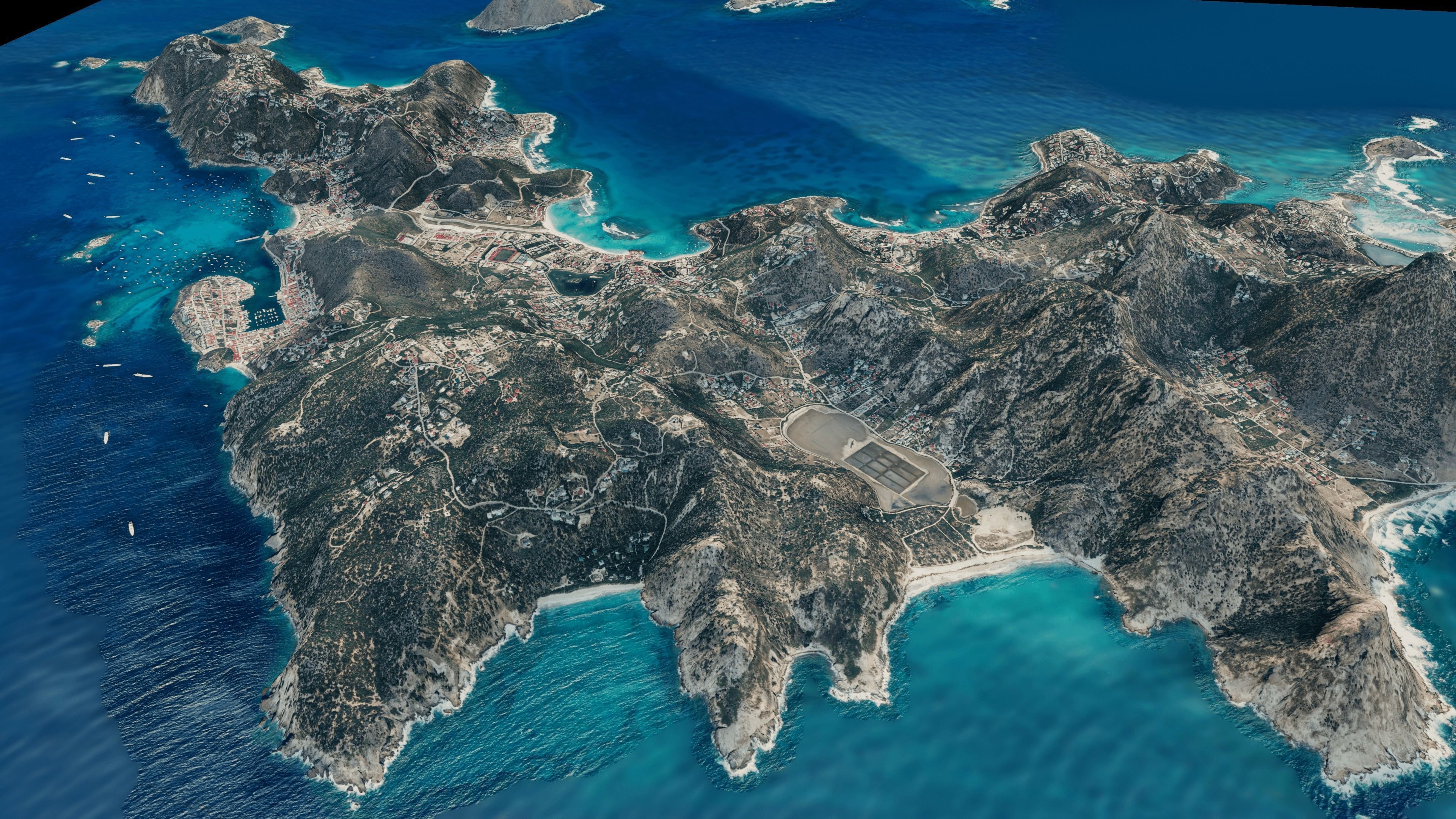 3D model Saint Barthelemy Island full 3d model terrain VR / AR / low ...