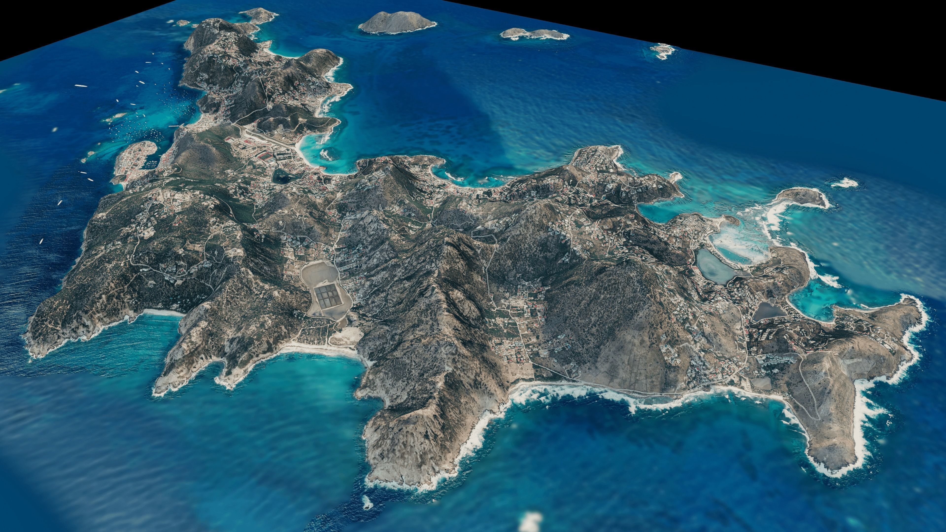 3D model Saint Barthelemy Island full 3d model terrain VR / AR / low ...