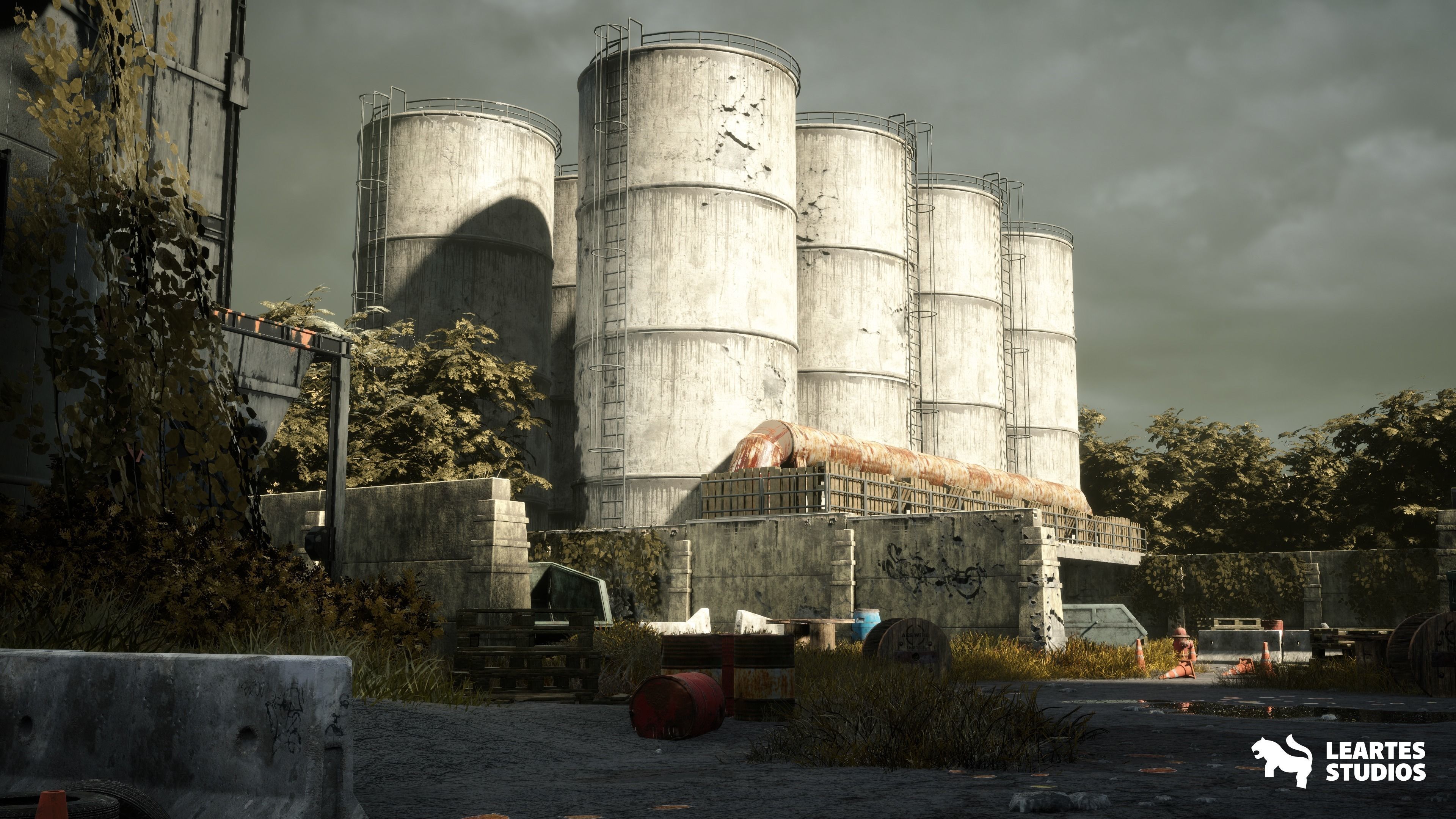 3D model Abandoned Industrial Factory Environment Unity VR / AR / low ...