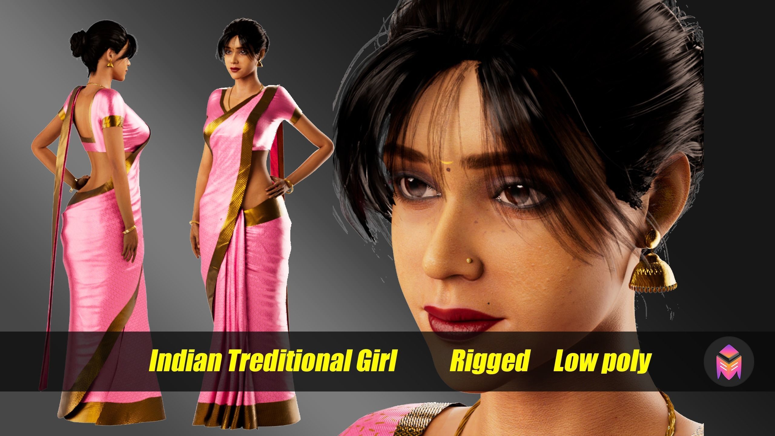 3D model Indian Girl 2 VR / AR / low-poly | CGTrader