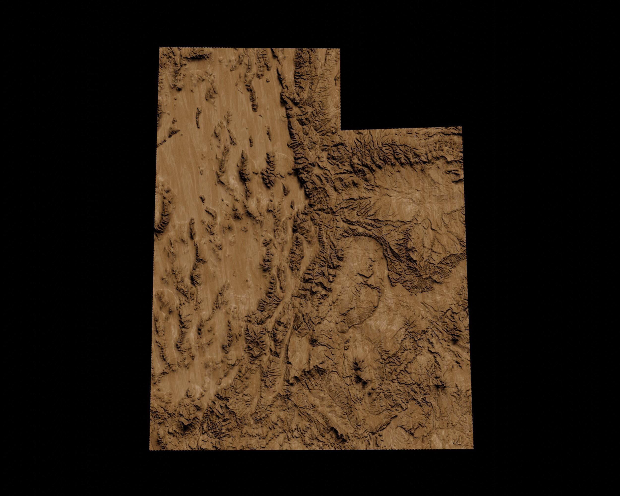 3D Topographical Map of Utah 3D model 3D printable | CGTrader