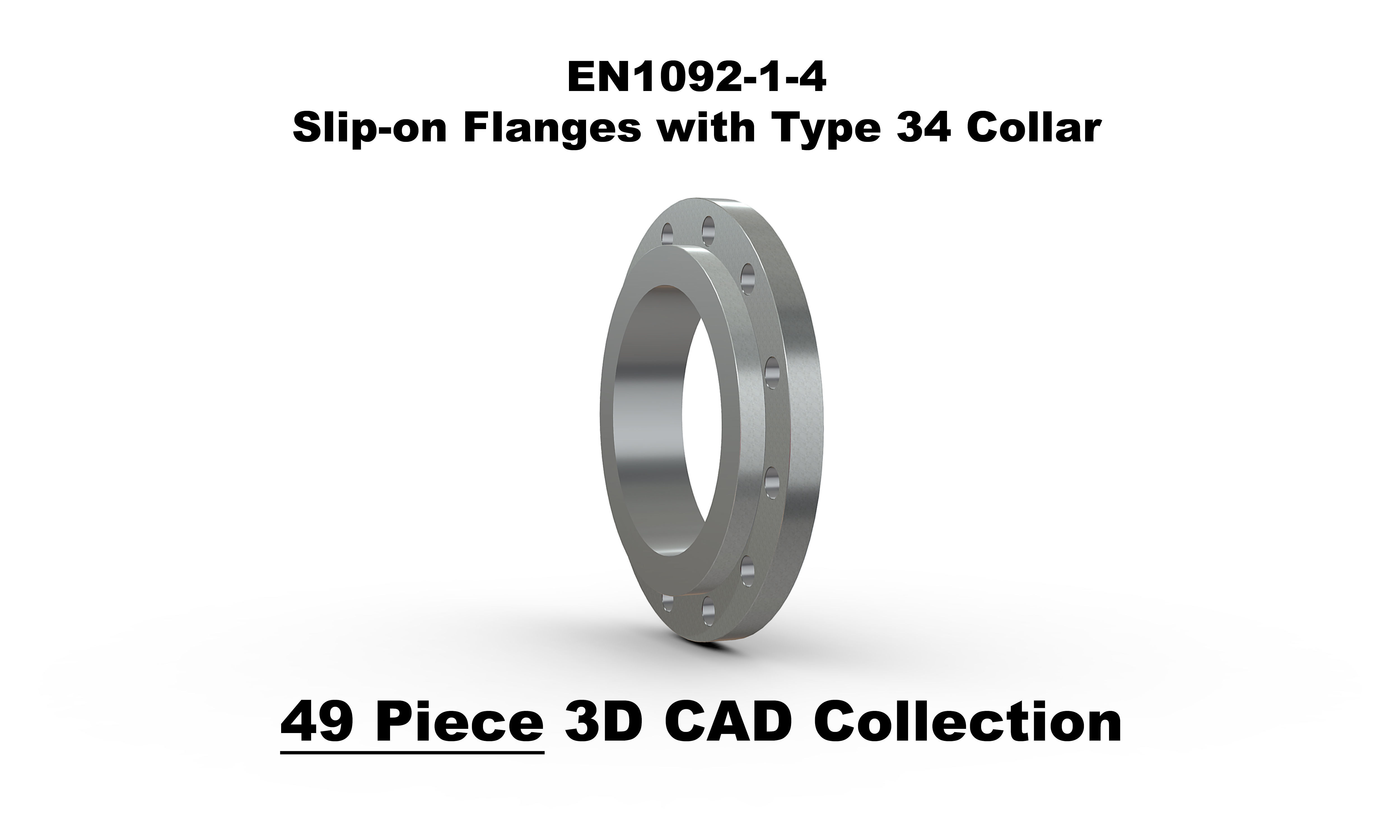 EN1092-1-4 Slip-on Flanges with Type 34 Collars 3D model | CGTrader