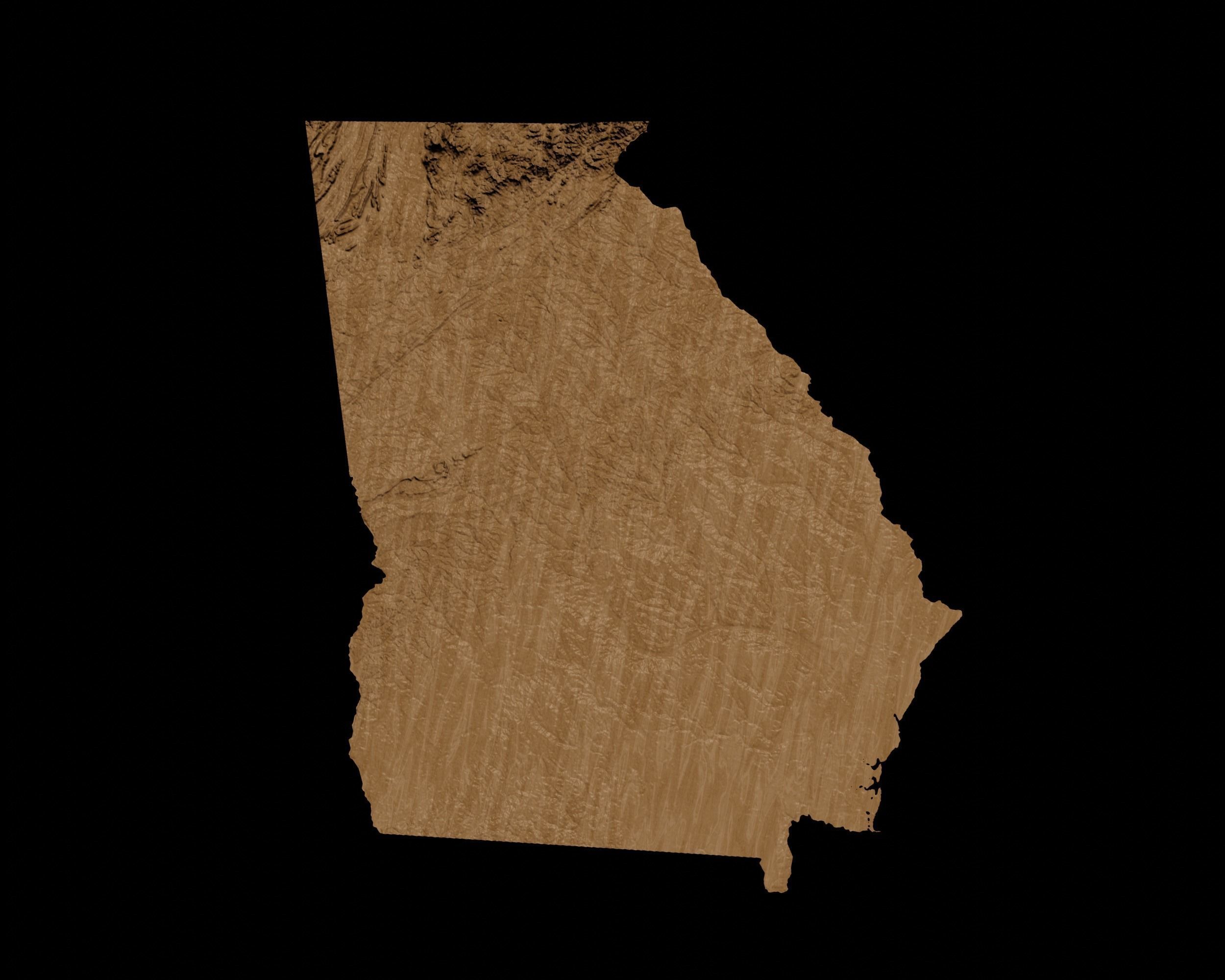 3D Topographical Map of Georgia 3D model 3D printable | CGTrader