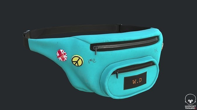 3D model PBR Fanny Pack - Fanny Bag - 3 color VR / AR / low-poly | CGTrader