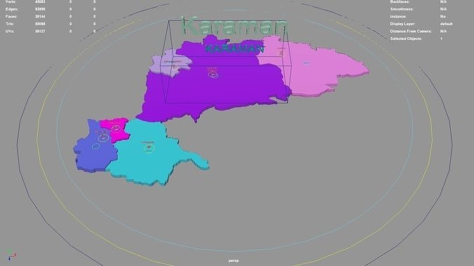 Karaman Central Anatolia Region Turkey map region geography 3D model ...