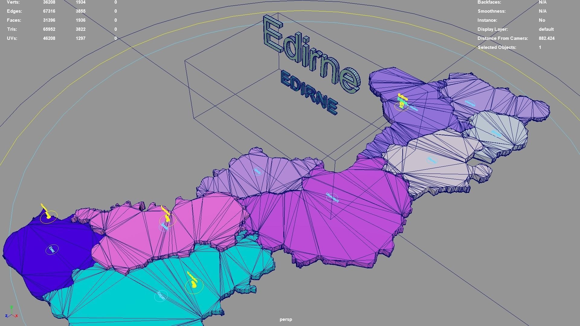 Edirne Marmara Region Turkey map region geography political 3D model ...