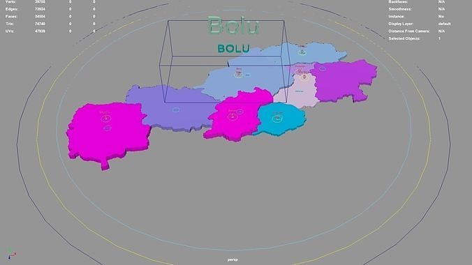 Bolu Black Sea Region Turkey map region geography political 3D model rigged | CGTrader