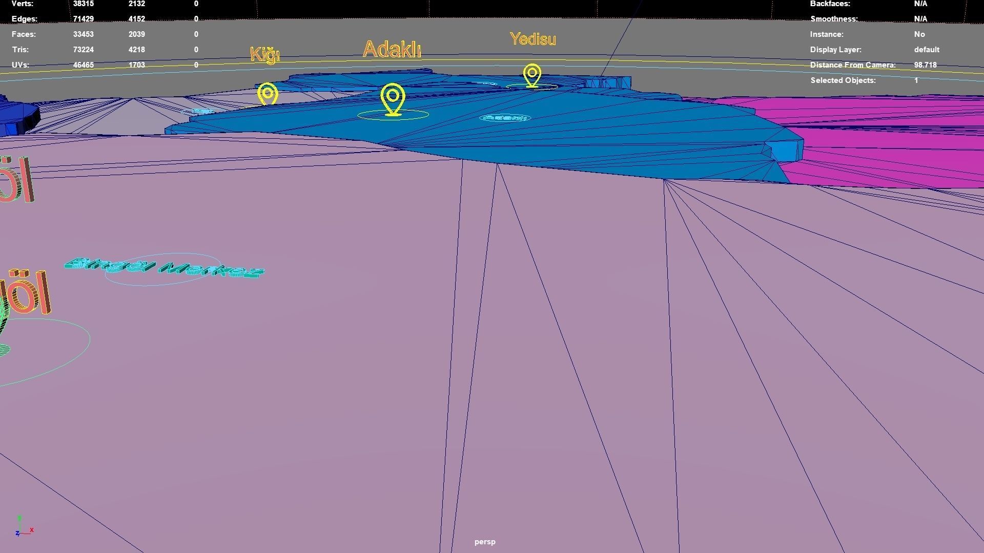 Bingol Eastern Anatolia Region Turkey map region geography 3D model ...