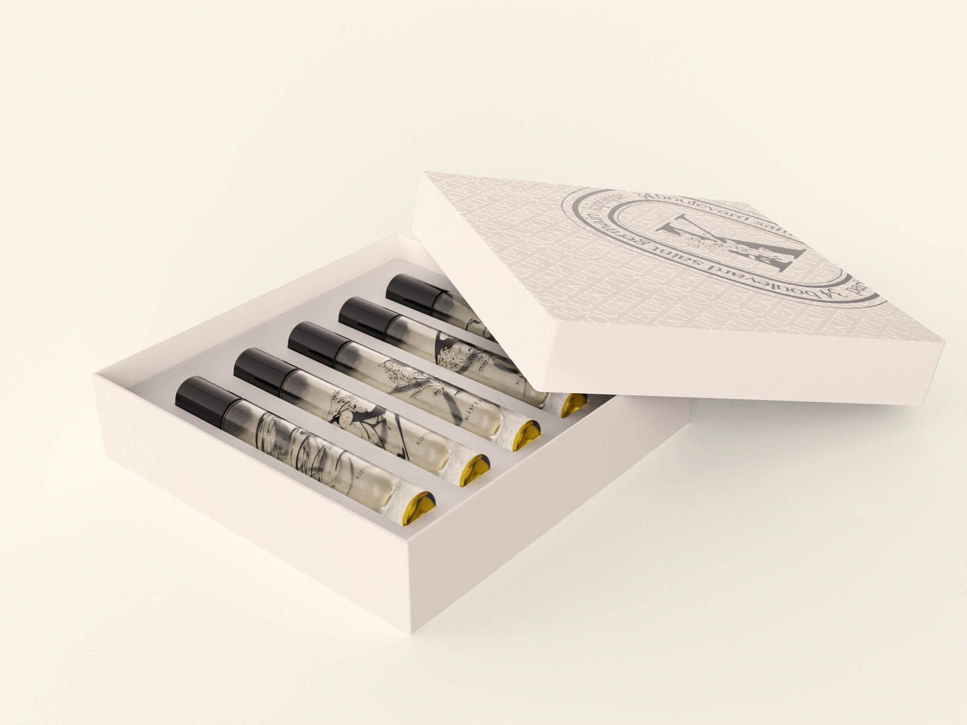 Roller Ball Perfume Gift Set with packaging free 3D model | CGTrader
