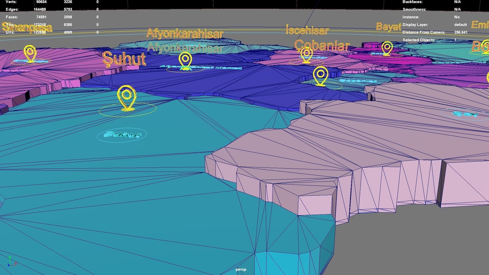 Afyonkarahisar Aegean Region Turkey map region geography 3D model ...