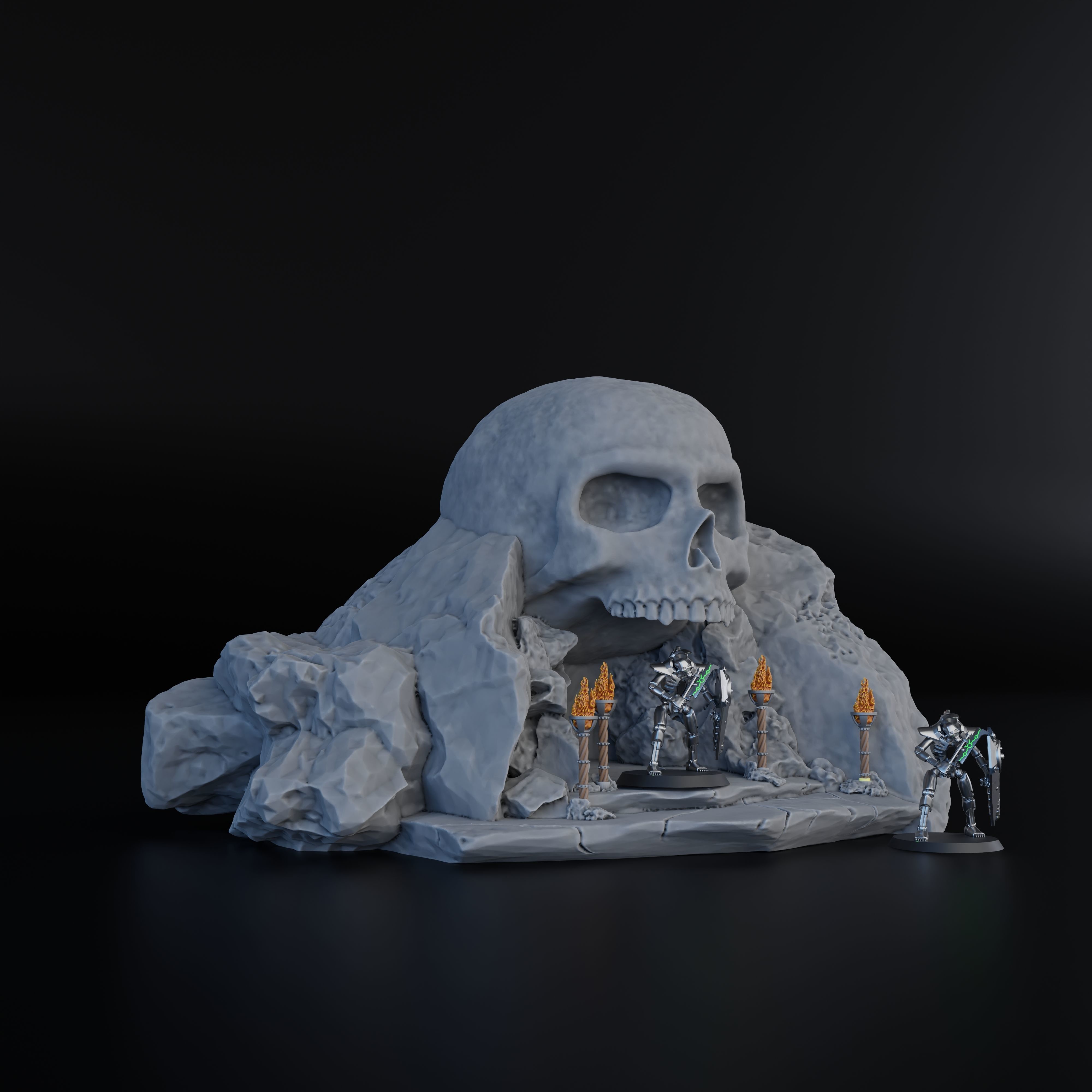 wargames skull cave 3d model terrain 3D model 3D printable | CGTrader