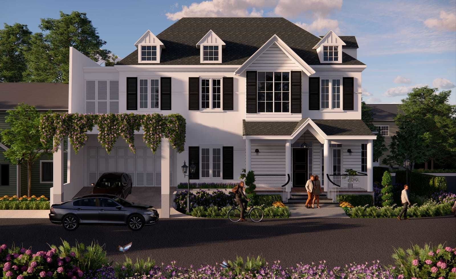 American Classic Facade and Plan House Without Interior 3D model ...