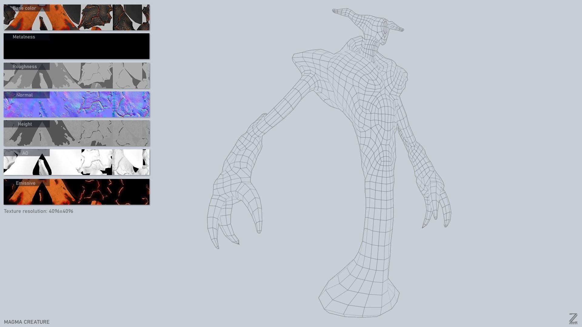 3D model Magma creature VR / AR / low-poly | CGTrader