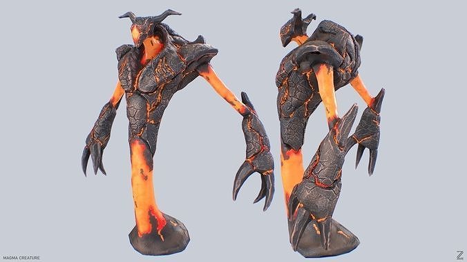 3D model Magma creature VR / AR / low-poly | CGTrader