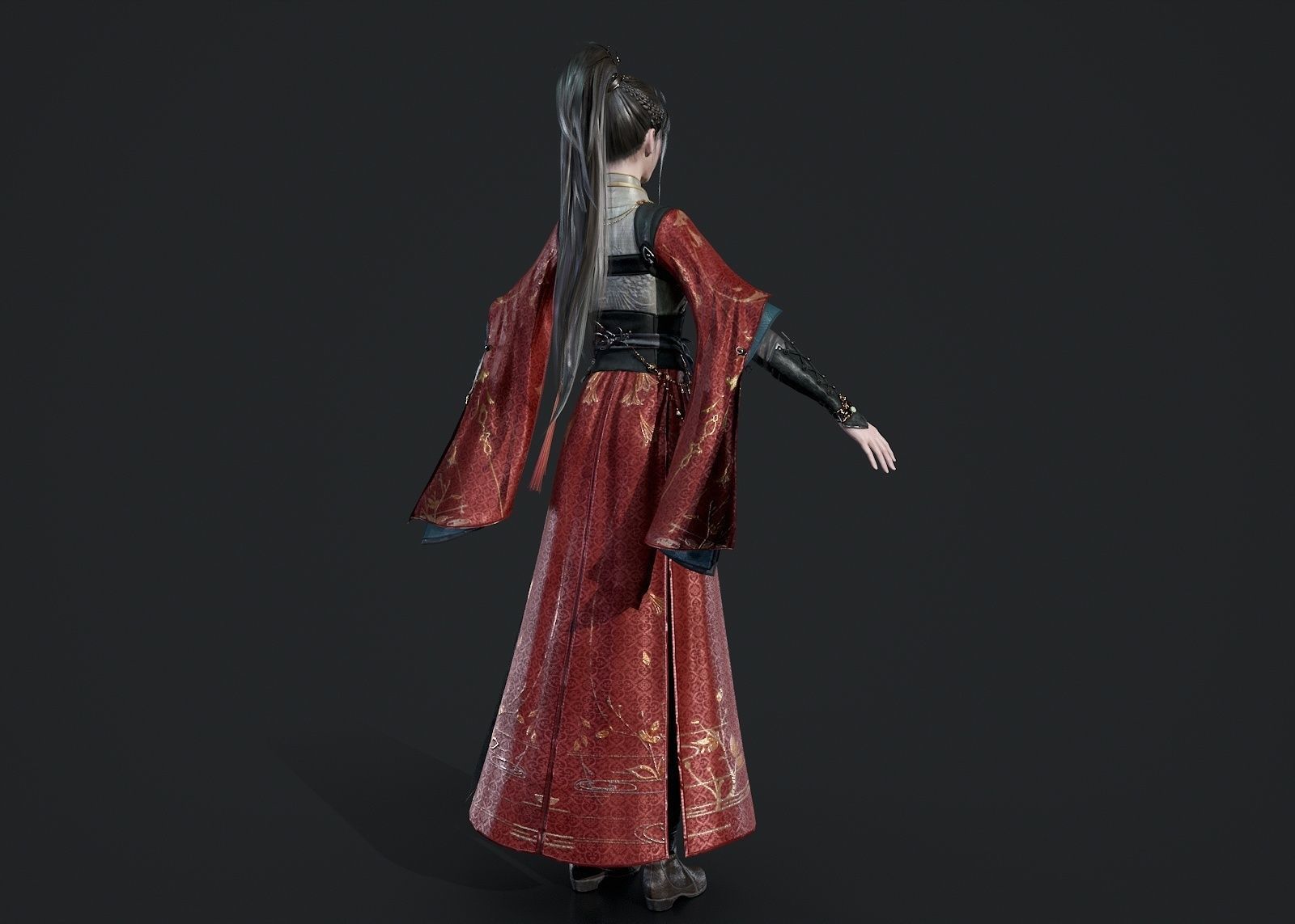 3D model Chinese Ancient Beauty in Hanfu Fantasy Asian pretty Girls VR ...