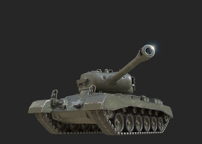 3D model WWII US ARMY M26 M-26 Pershing Heavy Tank VR / AR / low-poly ...