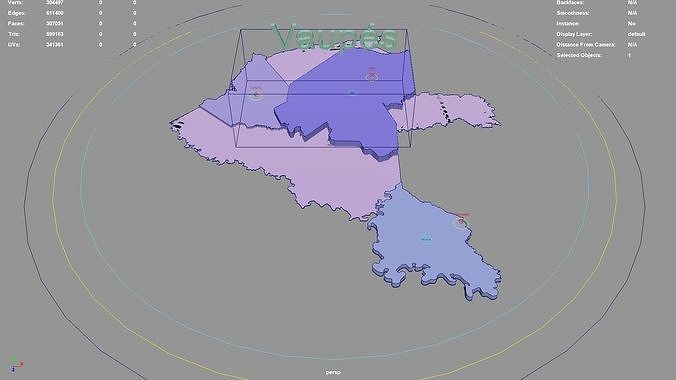 Vaupes RAP Amazonia Colombia map region geography political 3D model ...