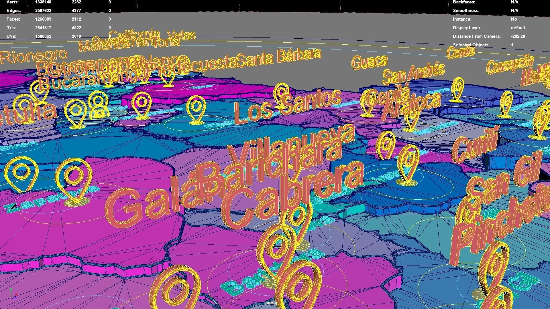 Santander RAP Gran Santander Colombia map region geography 3D model ...