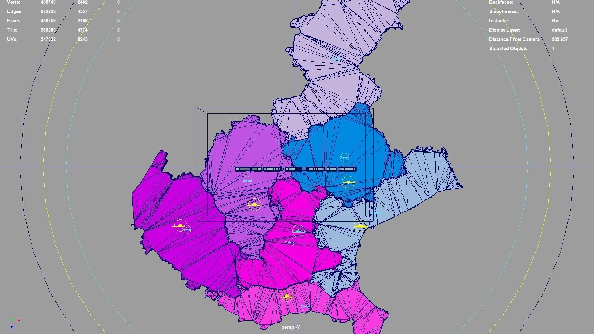 Veneto Italy map region geography political geographic 3D model rigged ...