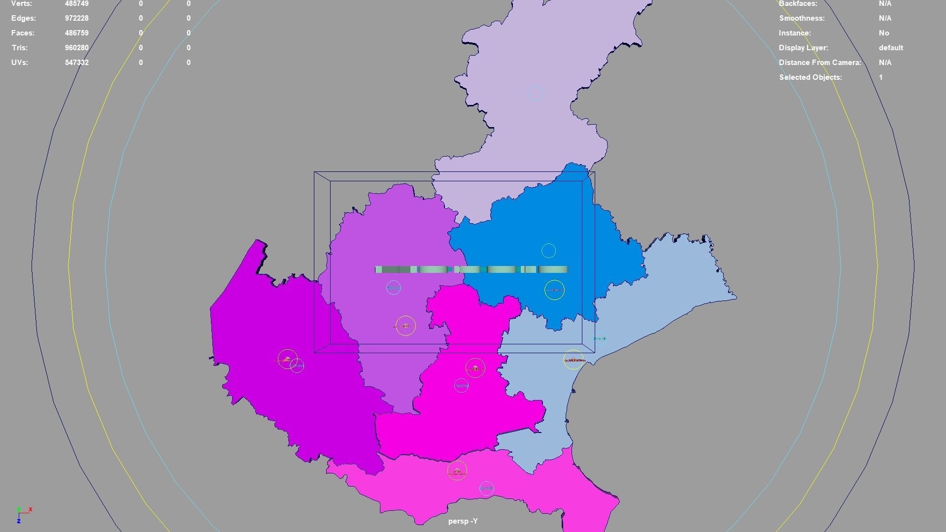 Veneto Italy map region geography political geographic 3D model rigged ...