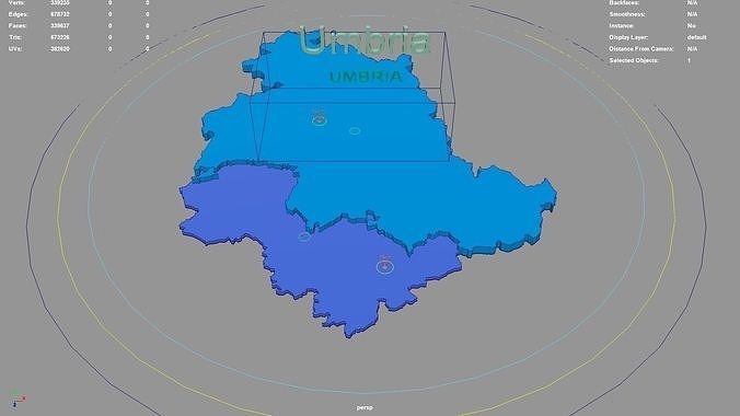 Umbria Italy map region geography political geographic 3D model rigged ...