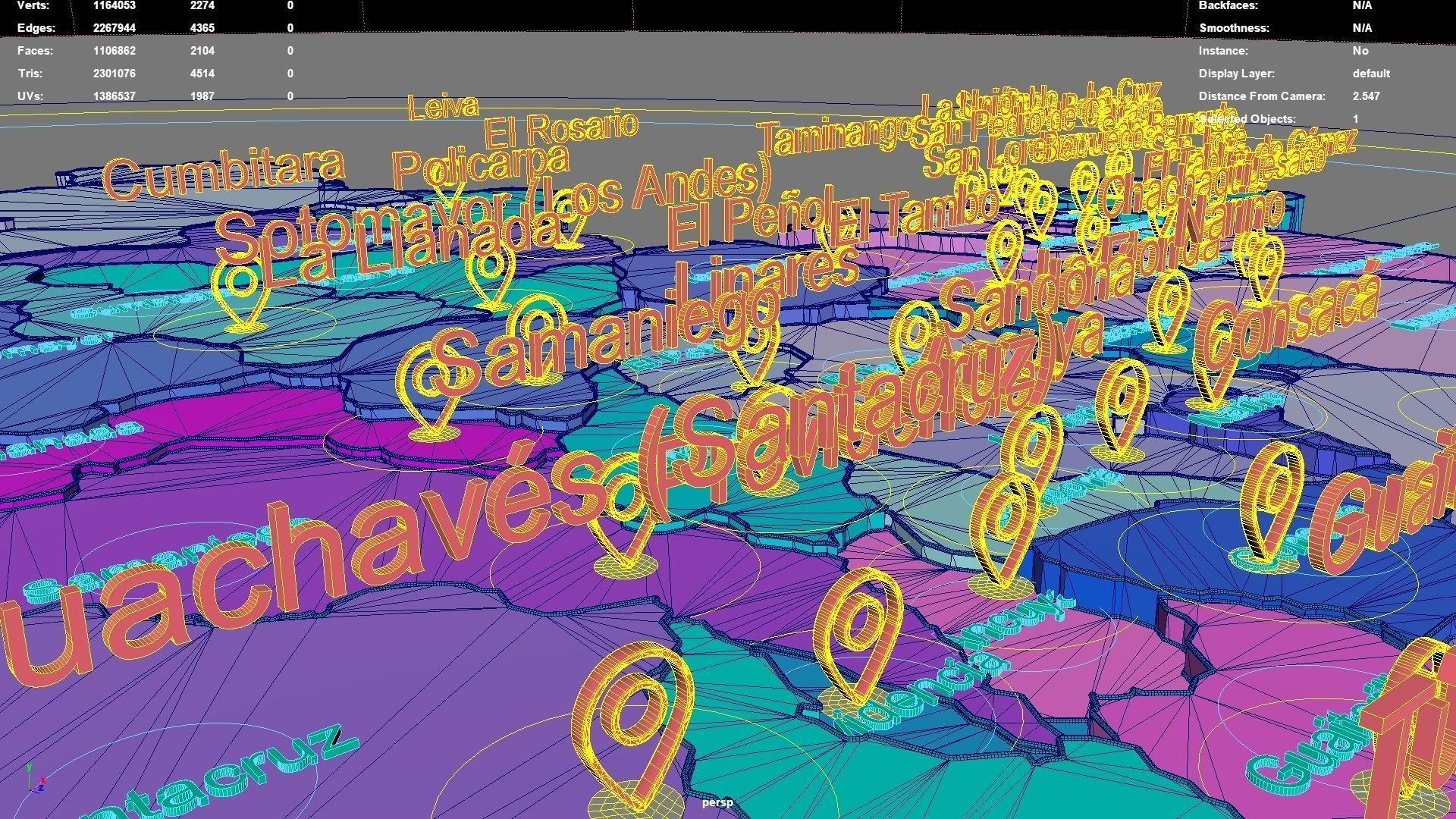Narino RAP Pacifico Colombia map region geography political 3D model ...