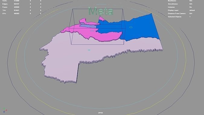 Meta RAP Especial Central Colombia map region geography 3D model rigged ...