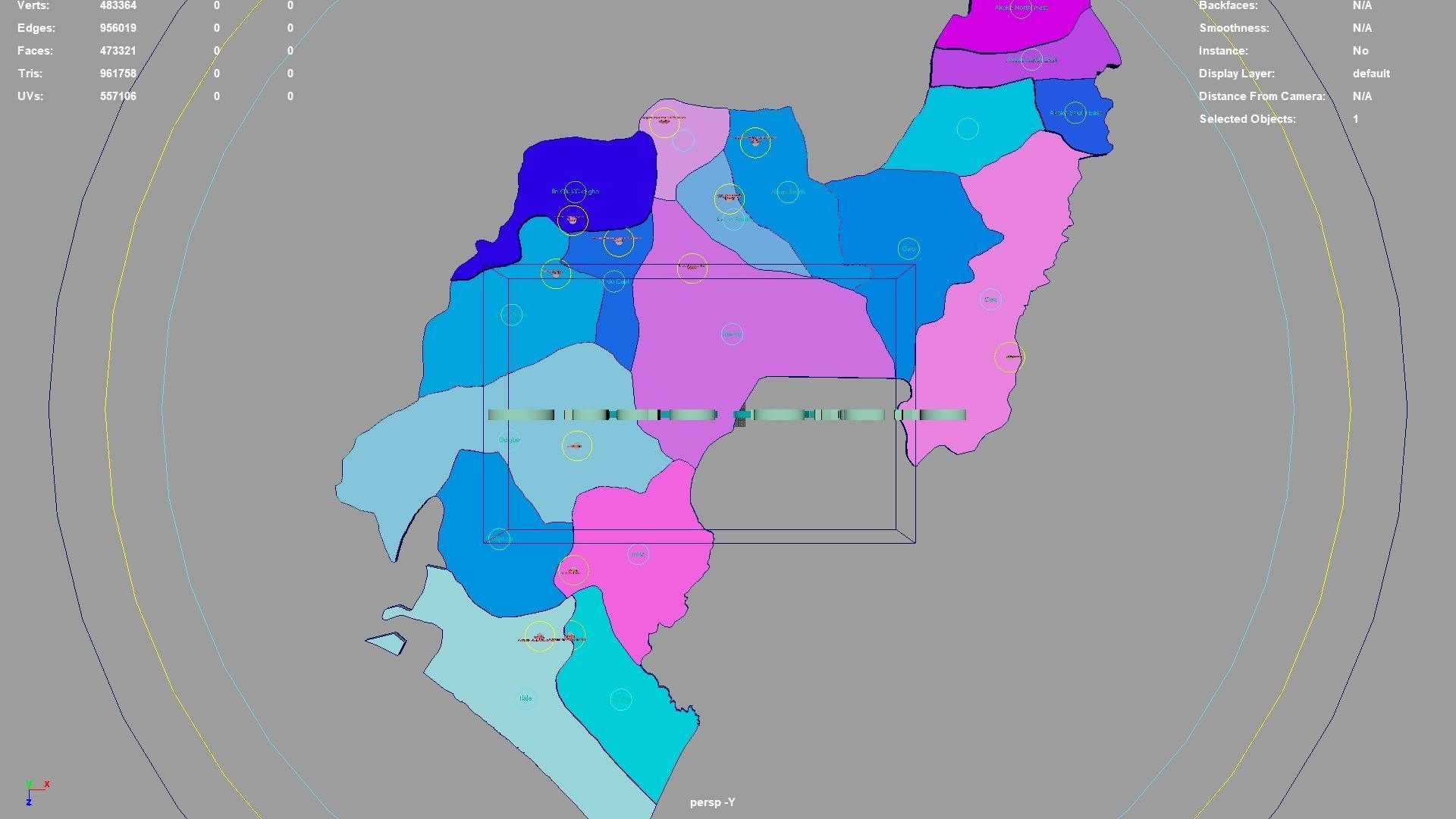 Ondo State Nigeria map region geography political geographic 3D model ...