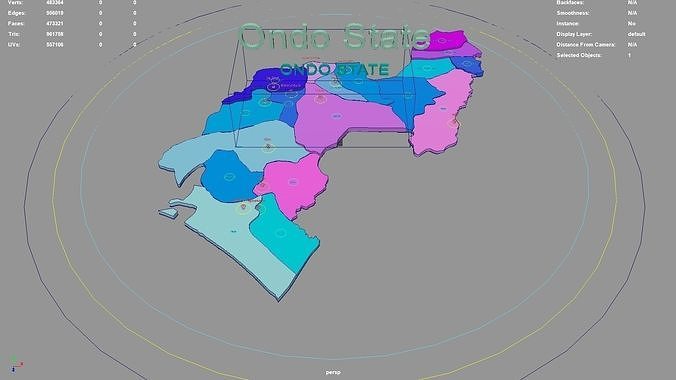 Ondo State Nigeria map region geography political geographic 3D model ...