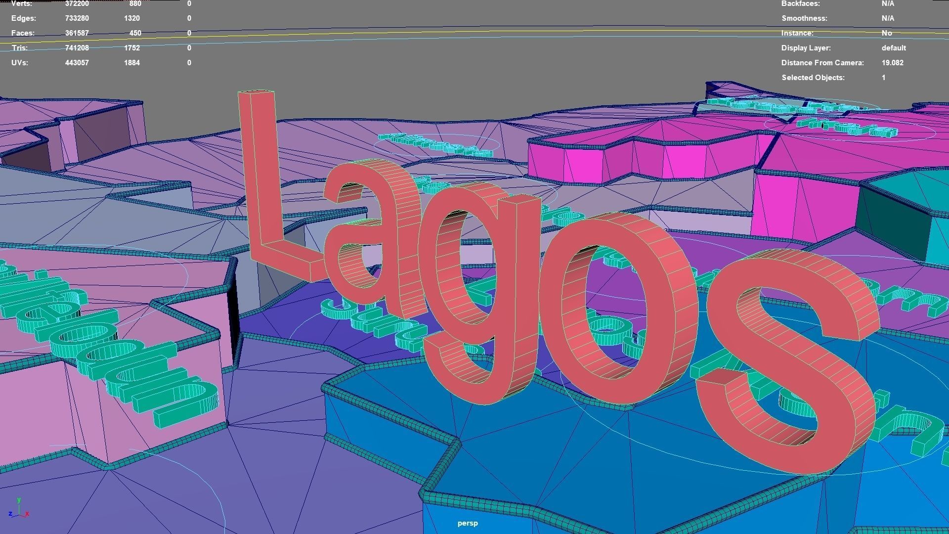 Lagos State Nigeria map region geography political geographic 3D model ...