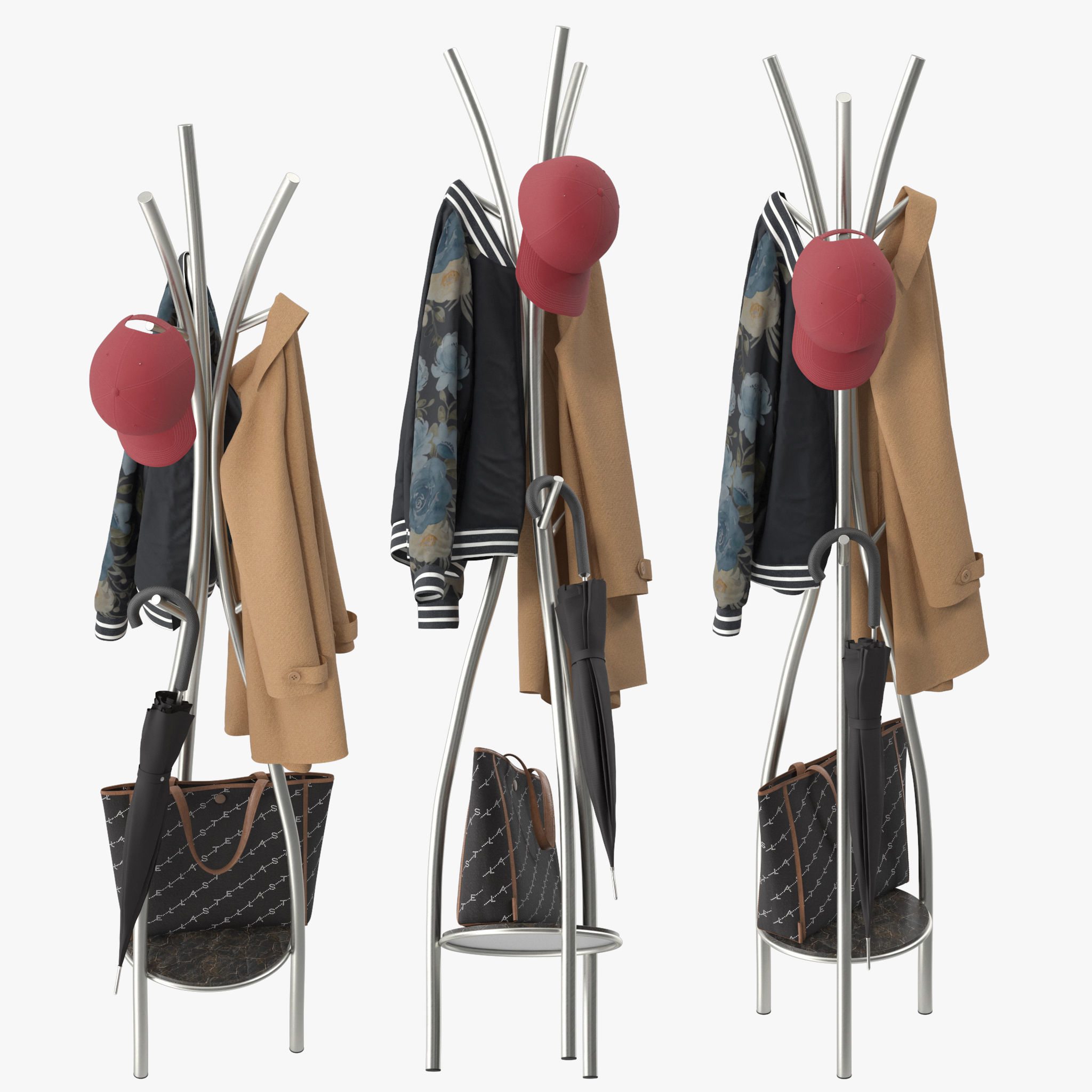 Modern Metal Solid Coat Rack 3D model | CGTrader